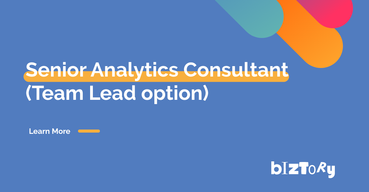 Biztory is looking for you! Join us as a Senior Analytics Consultant (DACH) Biztory is looking for you! Join us as a Senior Analytics Consultant (DACH)